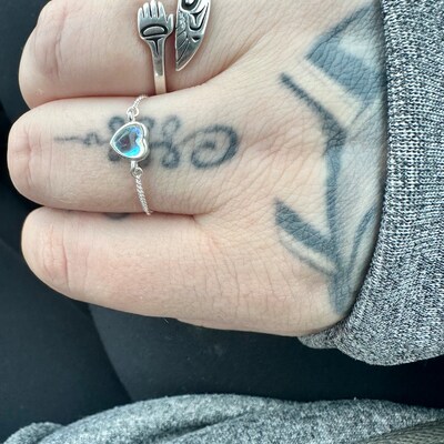 Black Ribbon Ring, Black Bow Ring, 925 Sterling Silver Ring, Korean ...