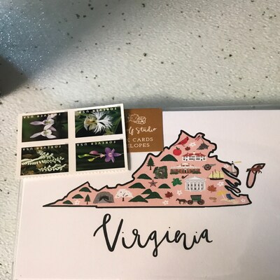 Illustrated Virginia Greeting Card - Etsy