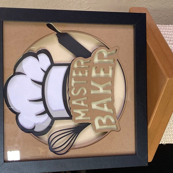 3D Master Baker SVG Shadow Box for Cricut, Silhouette, Chef Layered ...
