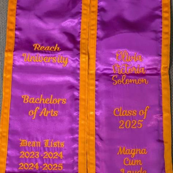 Graduation Sash Pageant Sash Your School Logo Graduation Sash ...