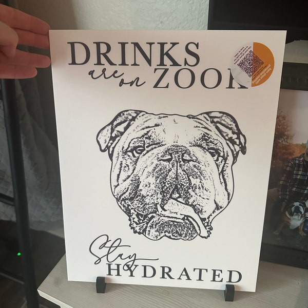 Minimalist Open Bar Sign, Printed on 1/8" White Acrylic, Drinks Are on ...
