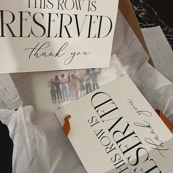 2 Reserved Signs for Wedding Chairs or Church Pews "this Row is ...
