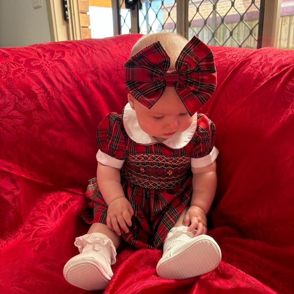 Strawberry Printed Fabric Hand Smocked Baby Girl Dress | Toddler ...