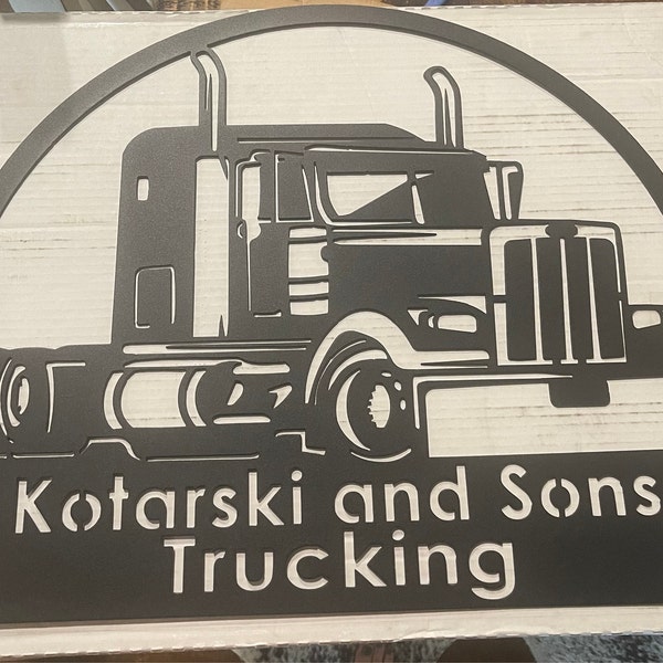 PERSONALIZED Trucker Sign, 18 Wheeler, Peterbilt, Kenworth, Trucking ...