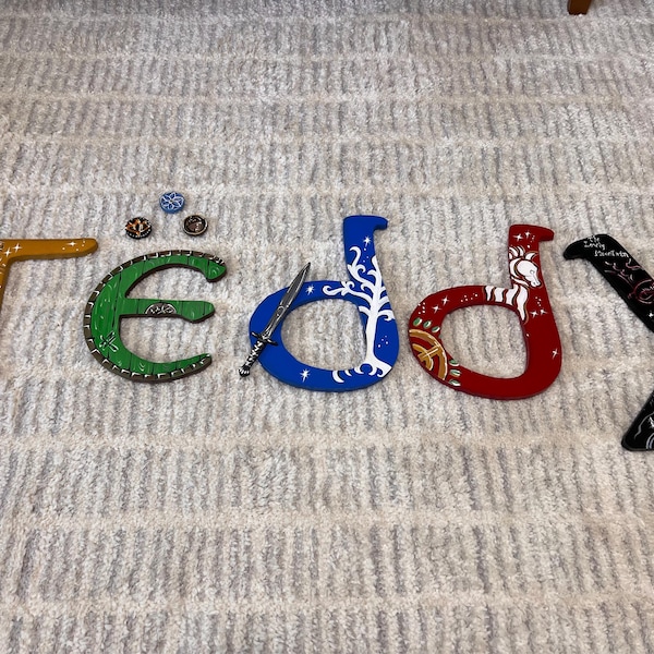 Middle Earth Painted Letters - Hobbit Nursery Letters - Wizard Nursery ...
