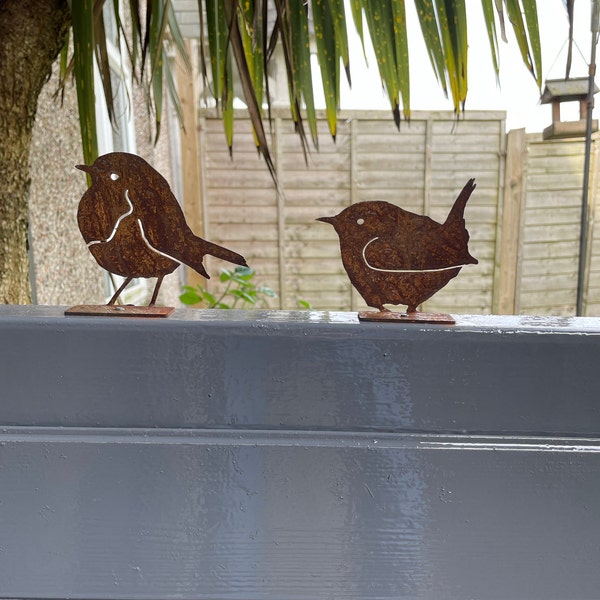 Rusty Metal Wren - Steel Wren Decoration - Jenny Wren - Rusty Bird ...