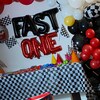RACE CAR Birthday Fast One Balloons Banner 1st Birthday Party ...