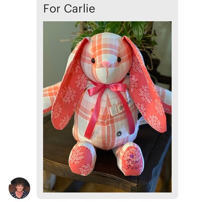 Bunny Memory Bunny Items Made of Loved Ones Clothing Personalized ...