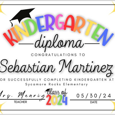 Preschool Graduation 2024, Printable 2024 Kindergarten Graduation ...