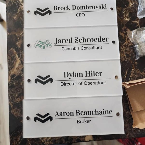 FROSTED Name Plate - Office Decor Reception Sign Door Decor Entrance ...