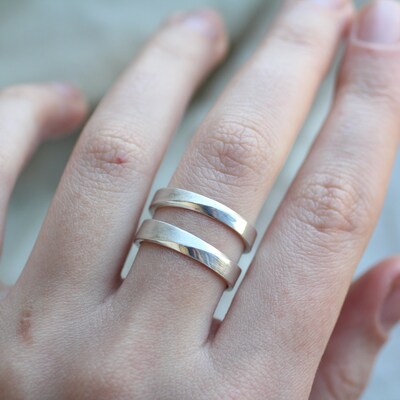 Wedding Ring Set Iolite Ring Set Silver Ring Set His and - Etsy