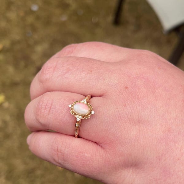 Vintage Emerald Cut Pink Sapphire Engagement Ring Unique Rose Gold Wedding Rings for Women ...