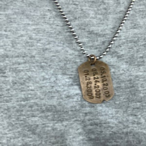 Rustic Dog Tag Necklace, Vintage Style Dogtag Necklace, Personalized ...