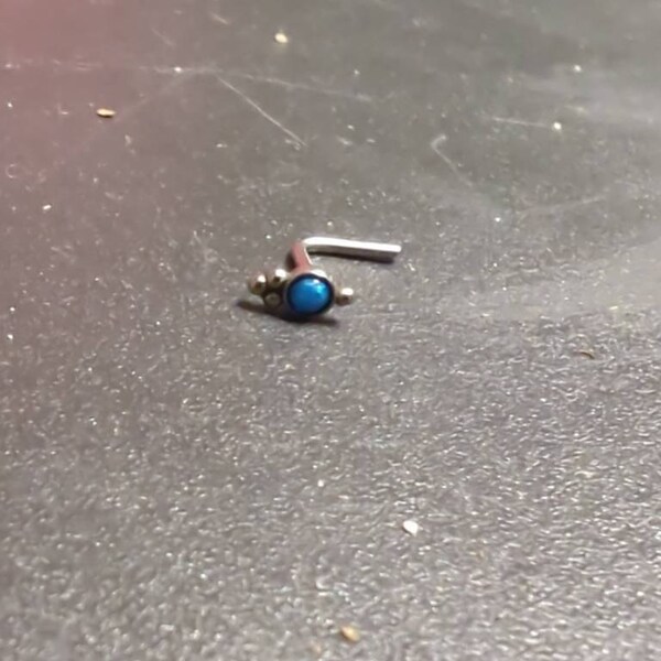 Opal Nose Stud Ring Surgical Steel, Nose Pin, Nose Earring, Nose Screw ...
