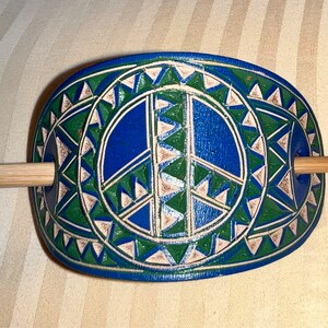 Aztec Face Hand Carved Leather Hair Barrette Hair Accessories Stick ...