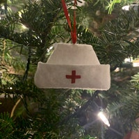 Nurse Christmas Tree Ornament, Nurse Holiday Ornament, Nurse Cap ...