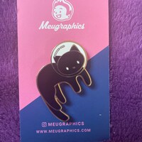 Black Space Cat Enamel Pin - Etsy Canada