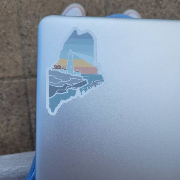Maine Lighthouse Sticker | Waterproof Sticker | Maine | Maine Sticker ...