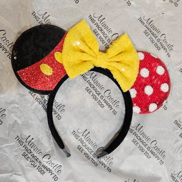 Red White Polka Dots Mickey Ears, Mickey Ears, Minnie Ears, Minnie ...