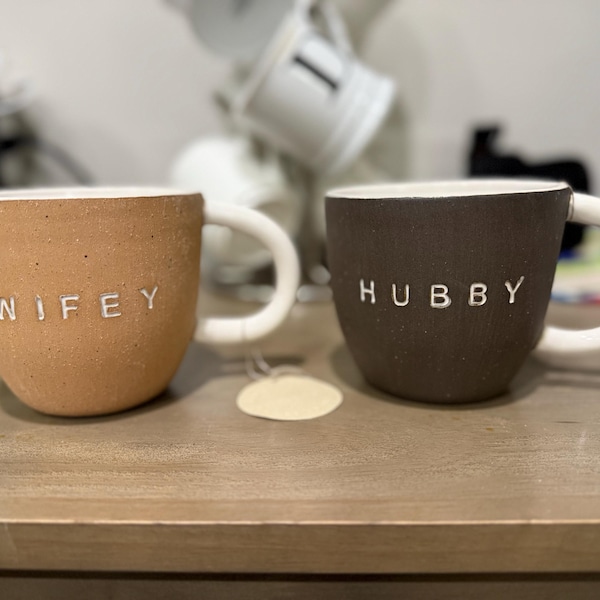 Handmade Hubby and Wife Mugs His and Hers Mugs His and His Mugs Her and ...