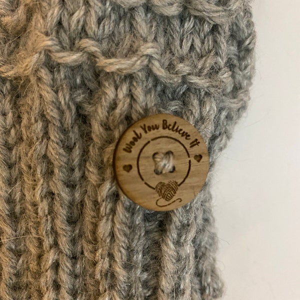 20mm Engraved Wooden Flat Back Buttons, Personalized and Custom Made ...