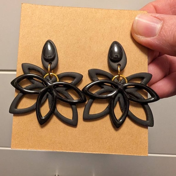 Abstract Earrings. Polymer Clay Earrings. Resin Earrings. Neutral ...