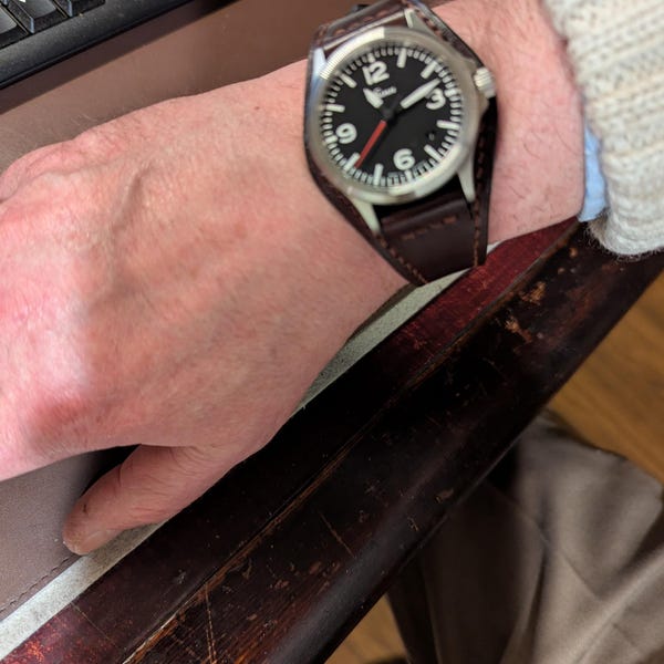 Echt lederen band horlogebandje 16 mm 18 mm 20 mm 22 mm 24 mm, leren ...