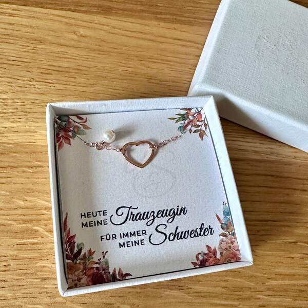 Mutter Tochter Ketten Set Herzkette • Trauzeugin • Braut • Geschenk für ...