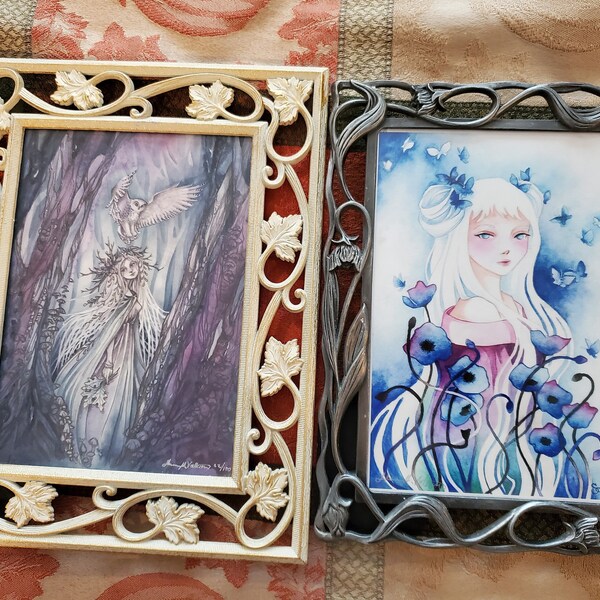 Medieval Fantasy Art | Maiden and Unicorn | Whimsical Giclée Art Print ...