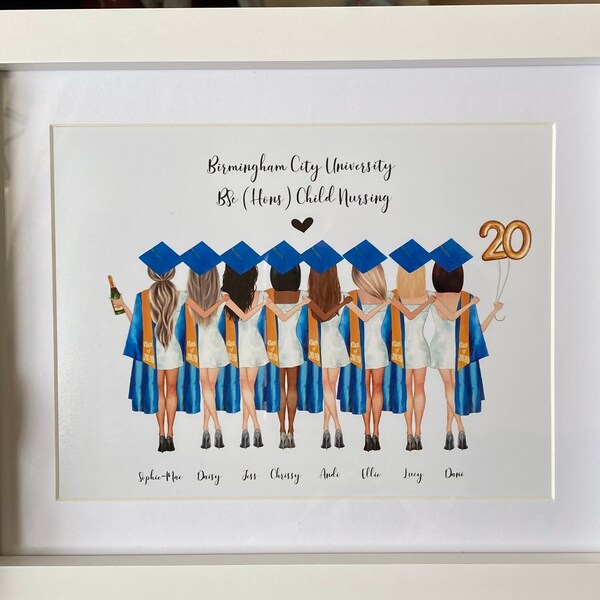 Personalised Graduation Print, Graduation Gift, Congrats Grad, Friends ...