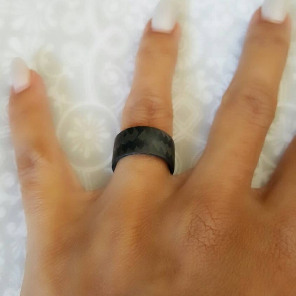 Pure Carbon Fiber Ring - Diagonal Pattern, Matte Finish - Etsy