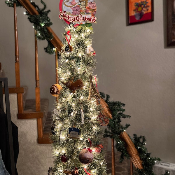 World Globe Christmas Tree Topper, Travel Tree Topper, World Map Tree ...