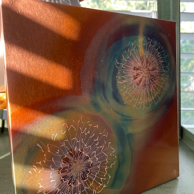 Sunflowers, 7.5 X 15, Copper Fire Painting - Etsy