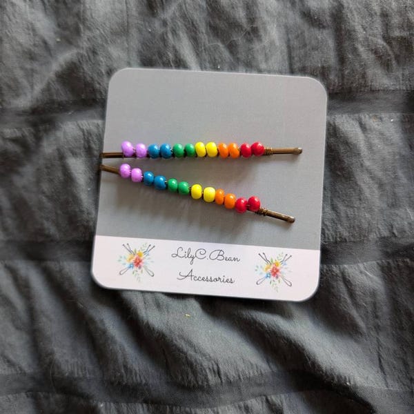 Berry Pink Pearl Bead Hair Pins. - Etsy