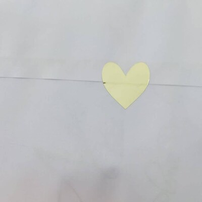 Set of 35 Real Gold Foil Heart Stickers, Love Heart Valentines Stickers ...