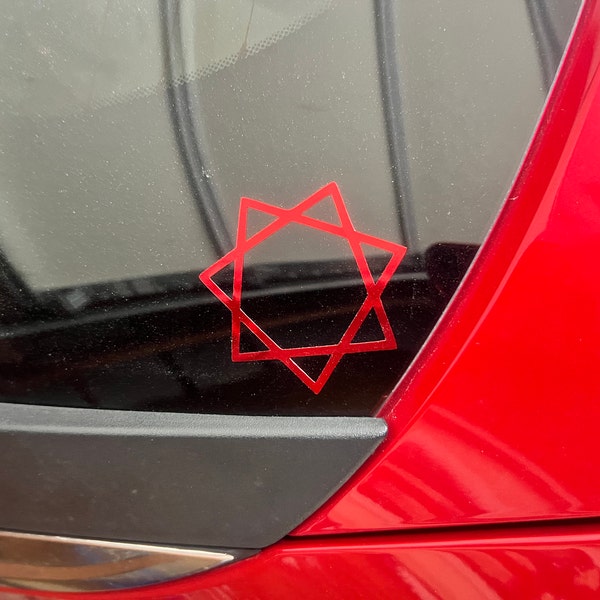 HEPTAGRAM Decal Sticker //red Metallic Vinyl // WATERPROOF - Etsy