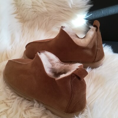 Handcrafted Luxury New Sheepskin Boot Slippers Men Women Ladies Genuine ...