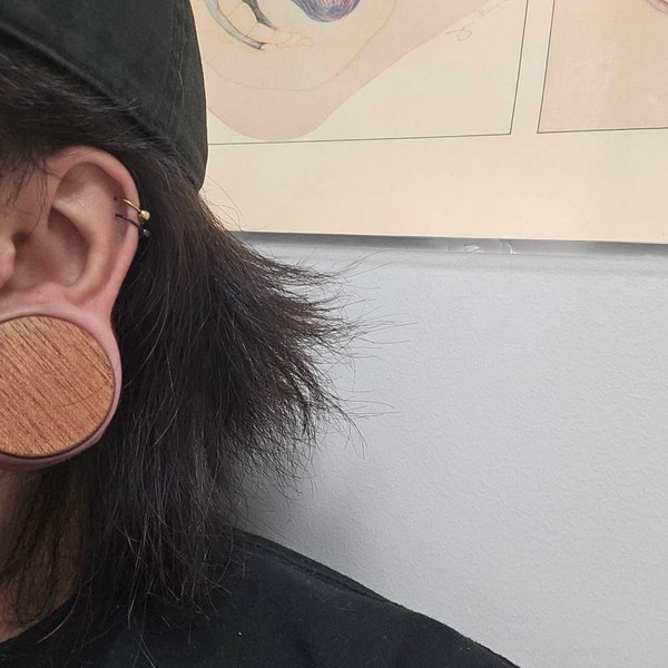 51mm Dad's Mahogany Wood Ear Plug Gauged Jewelry - Etsy
