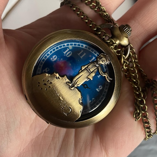 Vintage Look Dual Time Zone Pendant Watch - Brass Necklace, Retro ...