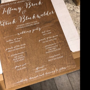 Wedding Program Sign Wood Ceremony Sign Wedding Party Sign - Etsy