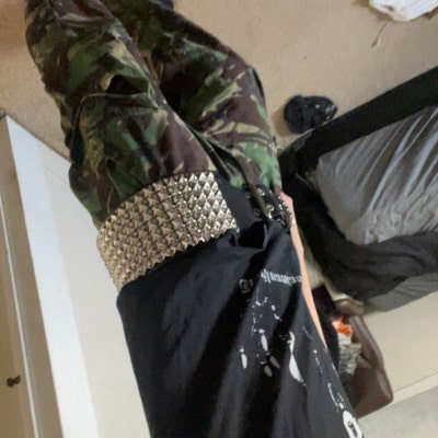 BRUCE DICKINSON Leather Old School Silver Pyramid Studded Belt - Etsy