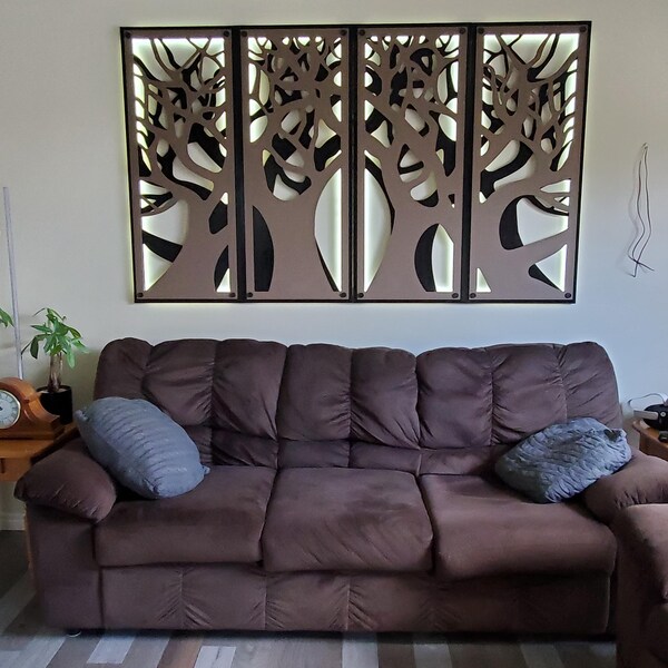 Tree Panel Laser Cut Dxf Glowforge Svg CNC Cutting Router Wall Art ...