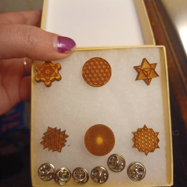 Sacred Geometry Pins, Sacred Geometry Hat Pins, Flower of Life Pin ...