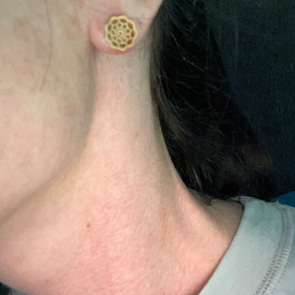 1 Pair of HONEYCOMB Gold Ear Plugs,ear Stretchers, Ear Gauges, Gold ...