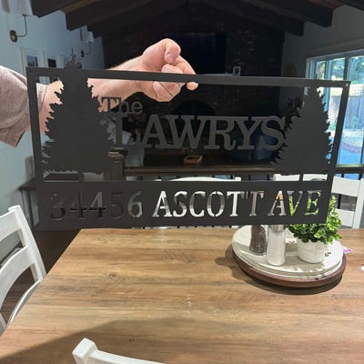 Script House Address Sign Address Sign Modern Address Art Decor Address ...