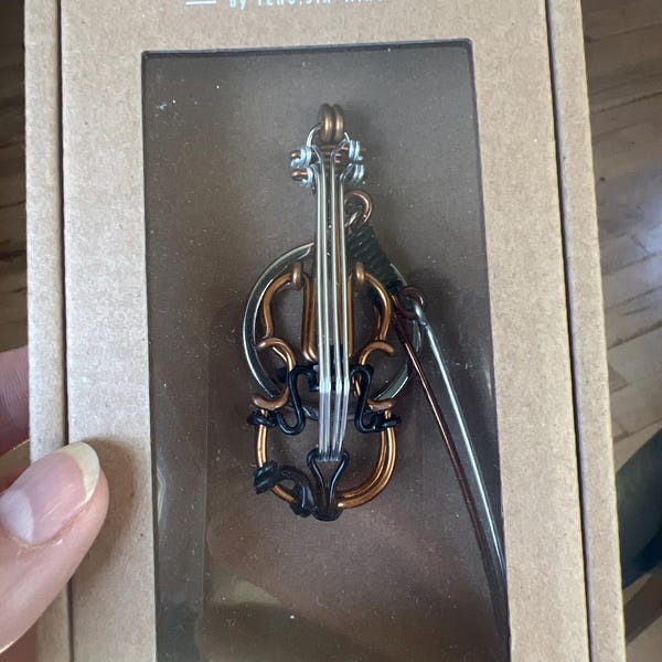 Violin Wire Art Instrument Keychain - Etsy