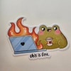 This is Fine Frog With Laptop Meme Illustrated Fat Froggy Art Print ...