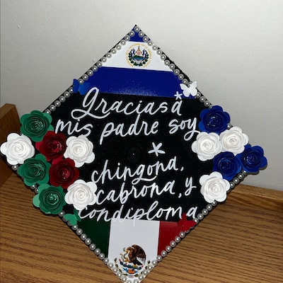 Two Degrees Hotter Master's Graduation Cap Vinyl Decal, Handlettered ...