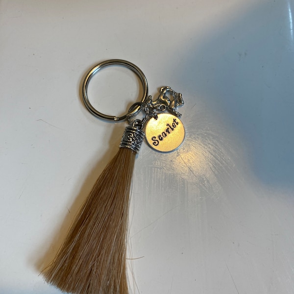 Tassel Horse Hair Key Chain With Personalized Name Charm by Equine ...