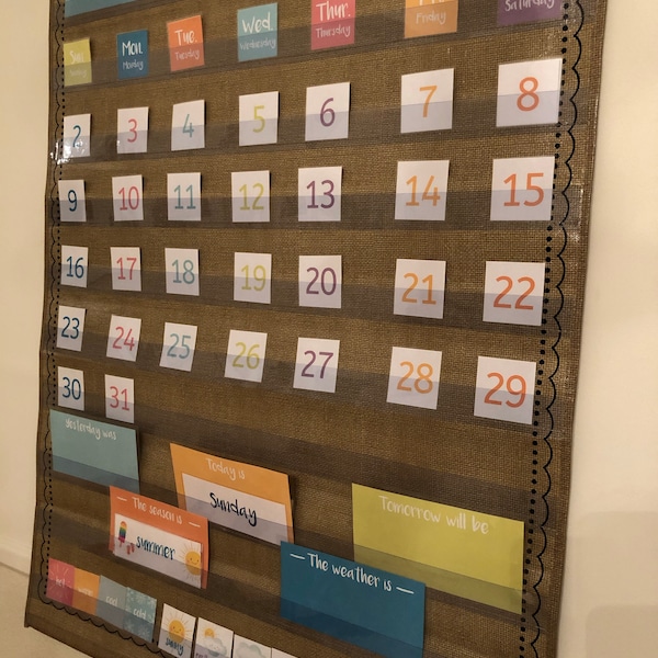 Morning Board Printable Activity Toddler Kids Homeschool Weather Chart ...